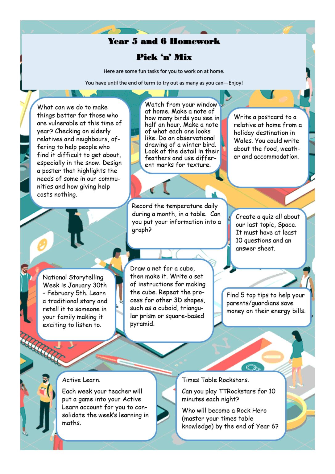 Homework - Pick ‘n’ Mix - Ysgol Gynradd Llanidloes Primary School